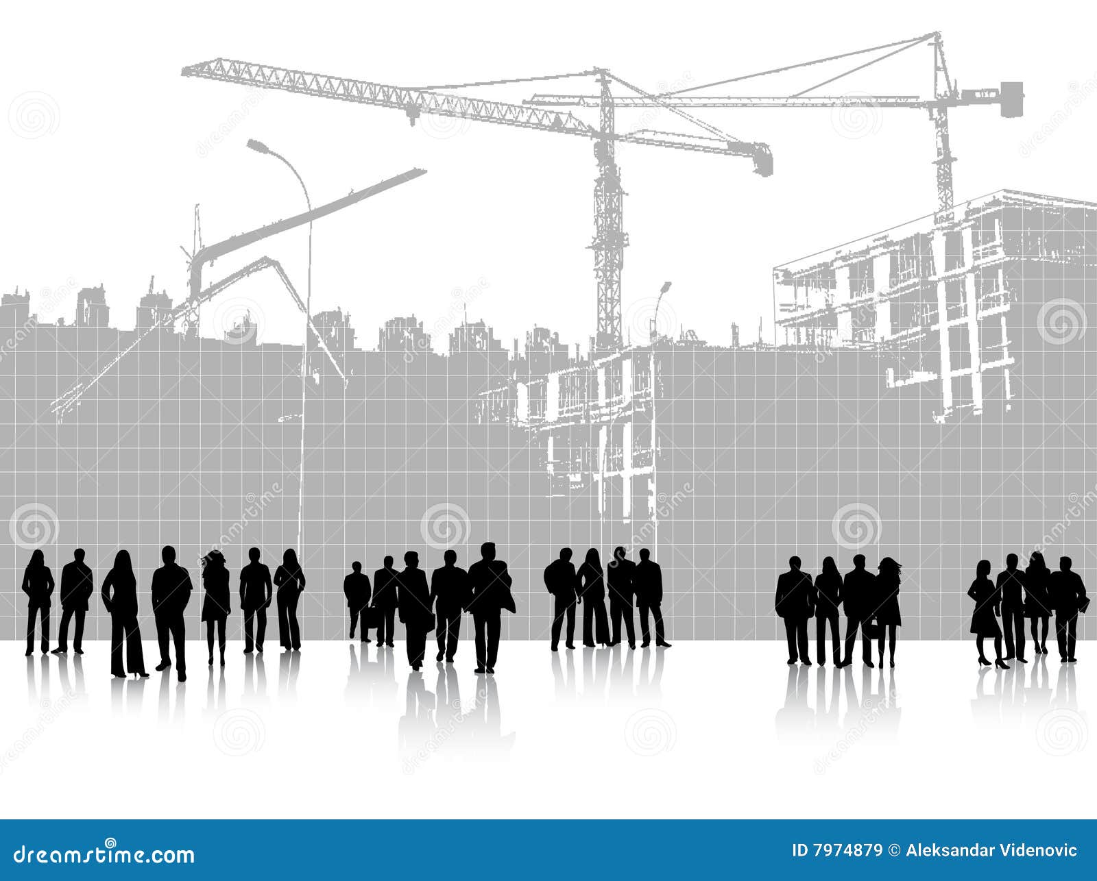 People and building site stock vector. Illustration of businesswomen ...
