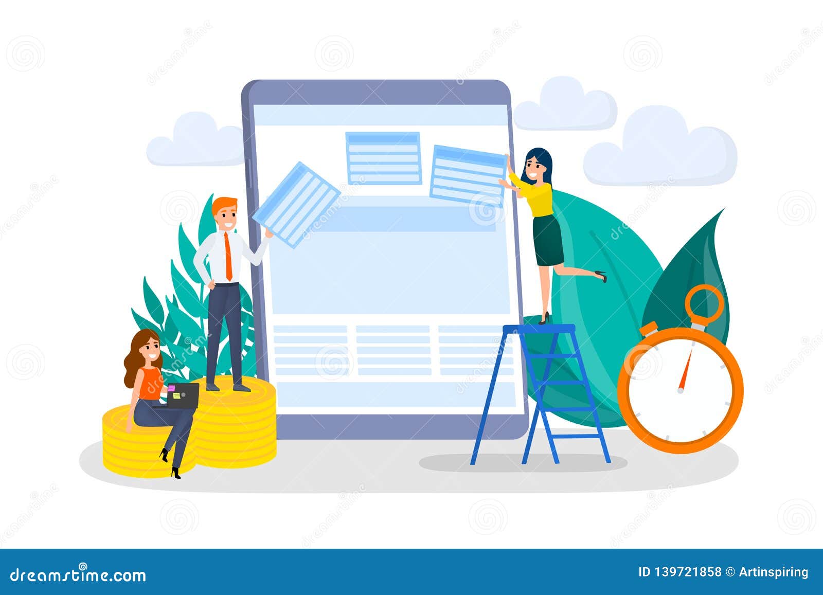 People Building Website Concept. Create a Web Page Stock Vector ...
