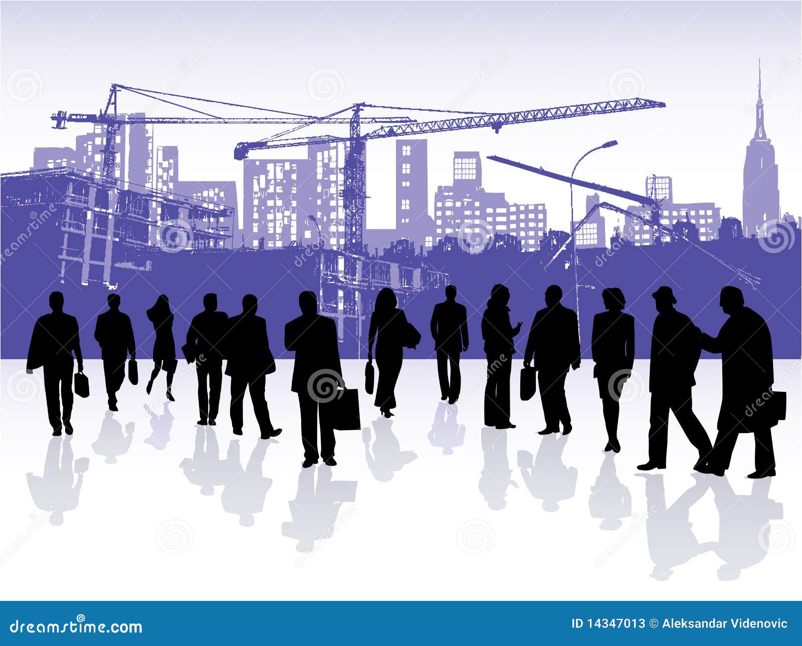 People and buildings stock vector. Illustration of network - 14347013