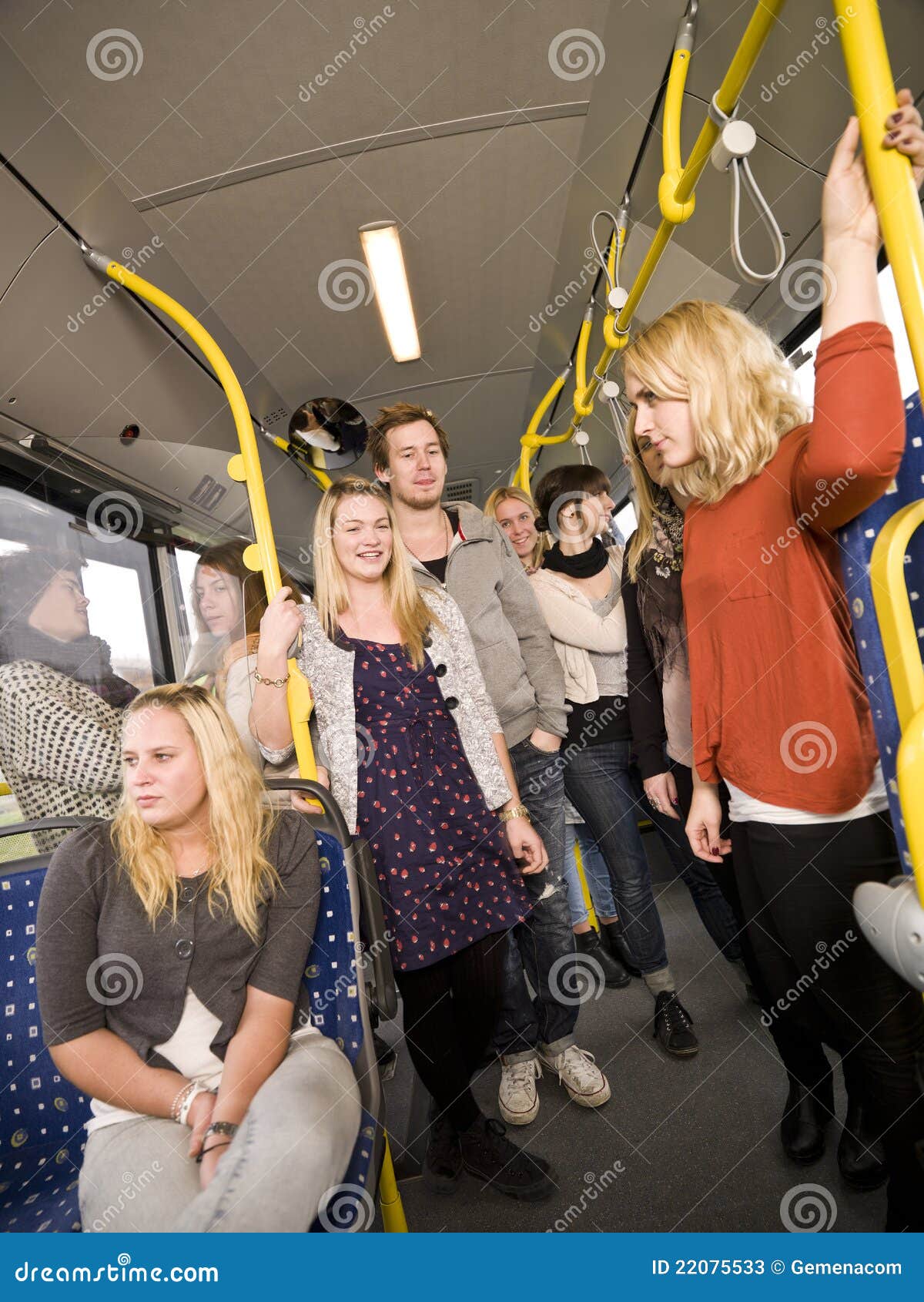 People on the bus stock image. Image of girls, communications - 22075533