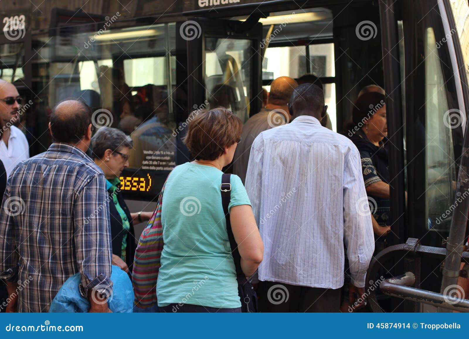 People at the bus stop editorial stock image. Image of people - 45874914