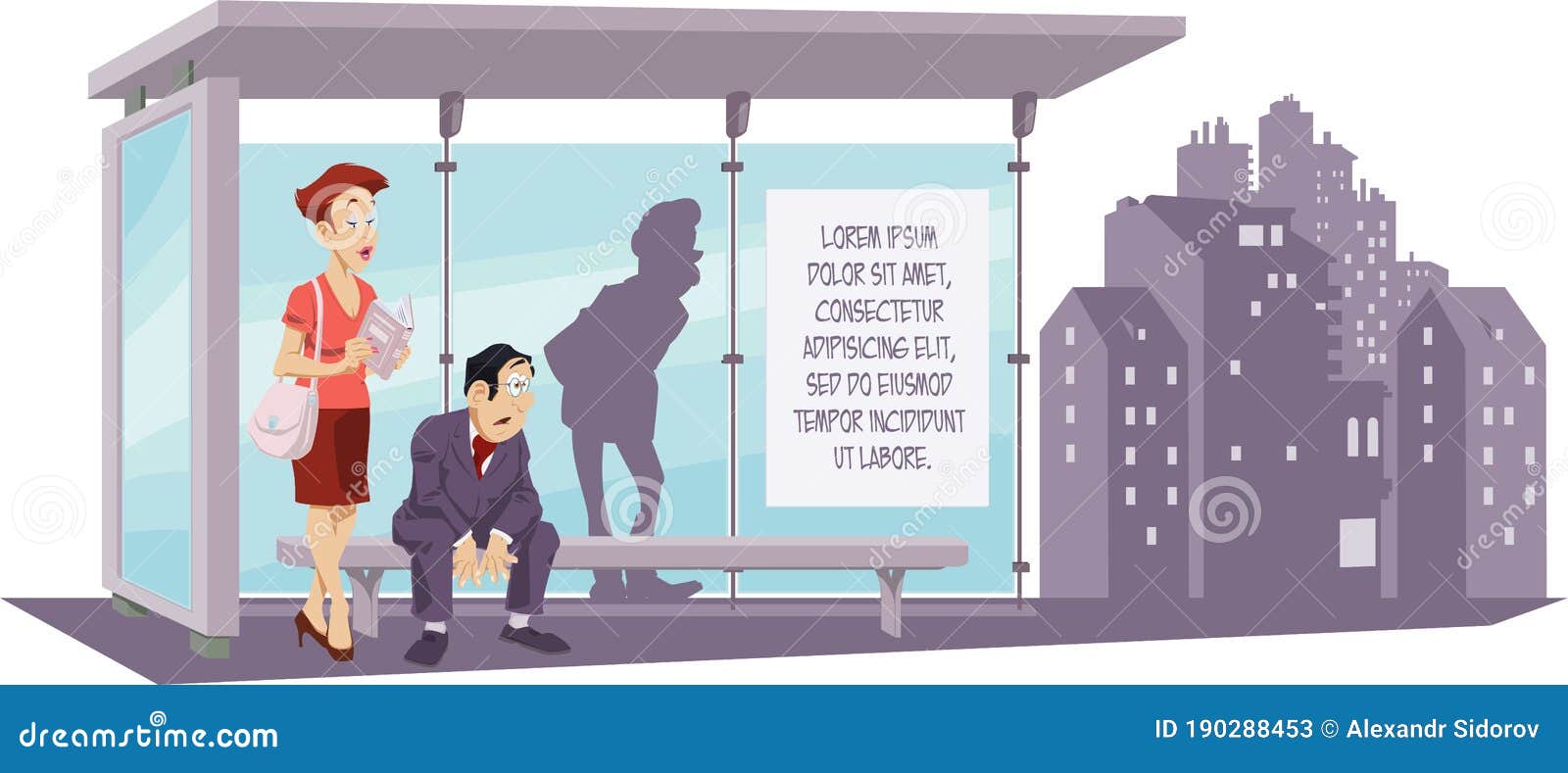 People at Bus Stop. Stock Illustration Stock Vector - Illustration of ...