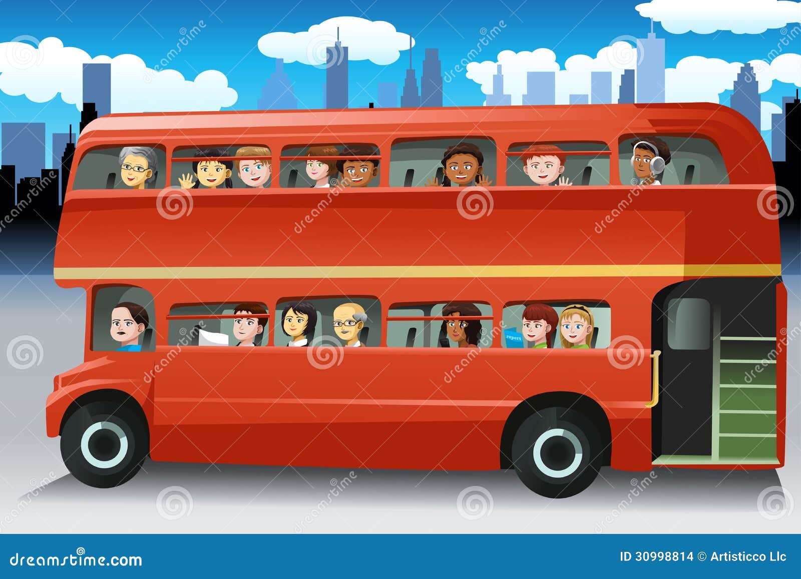 People in a bus stock vector. Illustration of children - 30998814