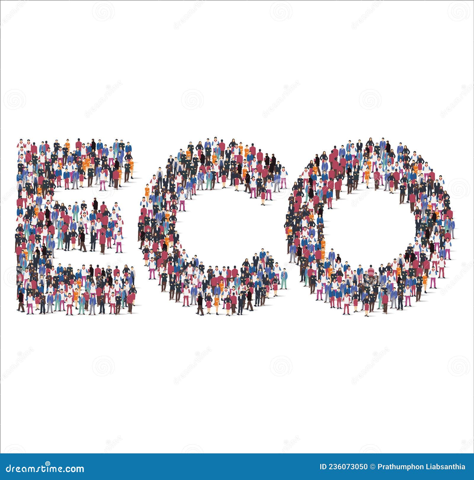 People and Business Group in the Form of Eco Symbol Stock Vector ...