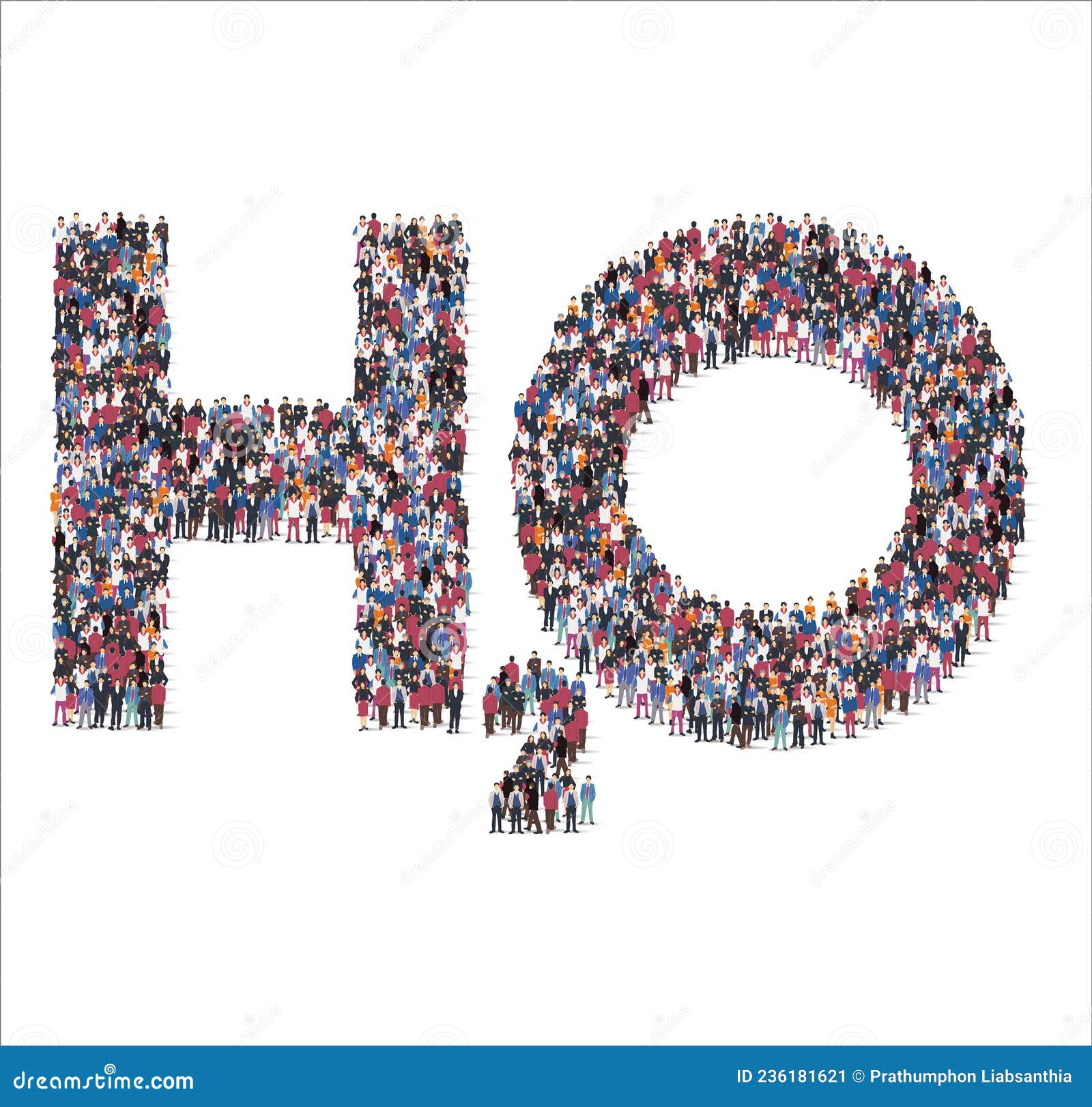 People and Business Group in the Form of H2O Symbol Stock Vector ...
