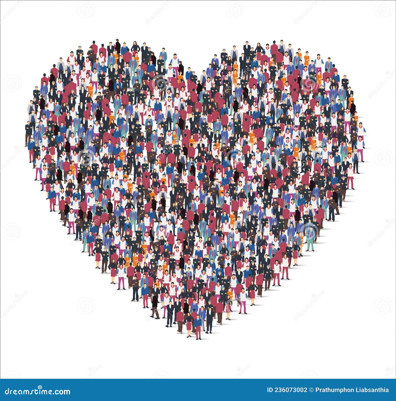 People and Business Group in the Form of Heart Symbol Stock Vector ...