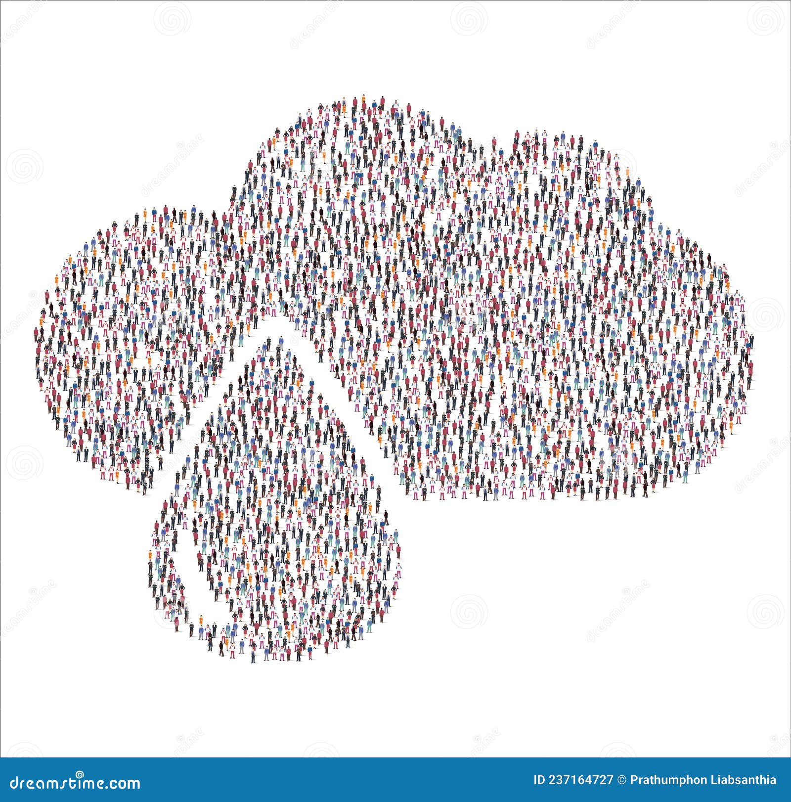 People and Business Group in the Form of Rain Cloud Symbol Stock Vector ...