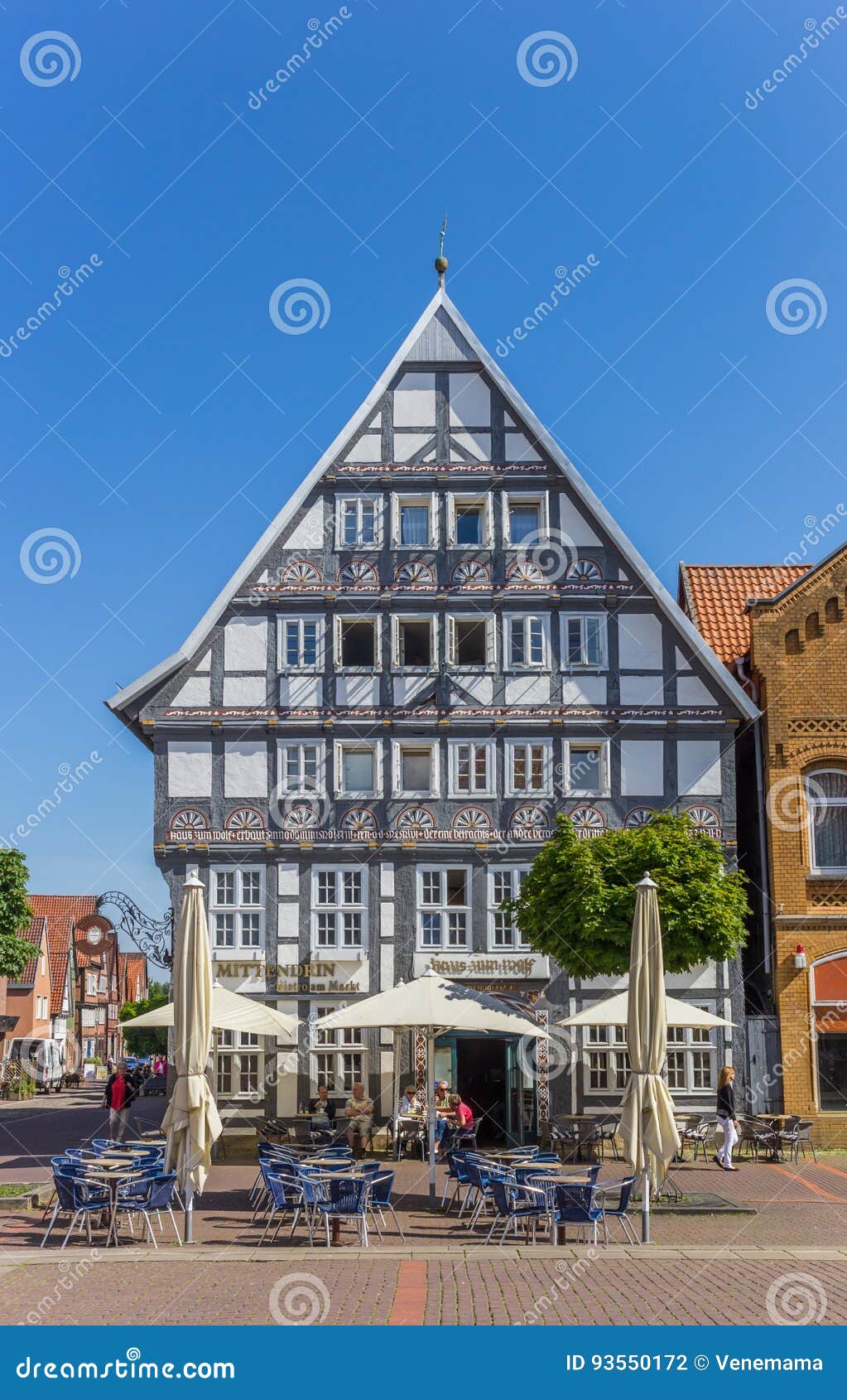 People at a Cafe on the Central Market Square of Stadthagen Editorial ...