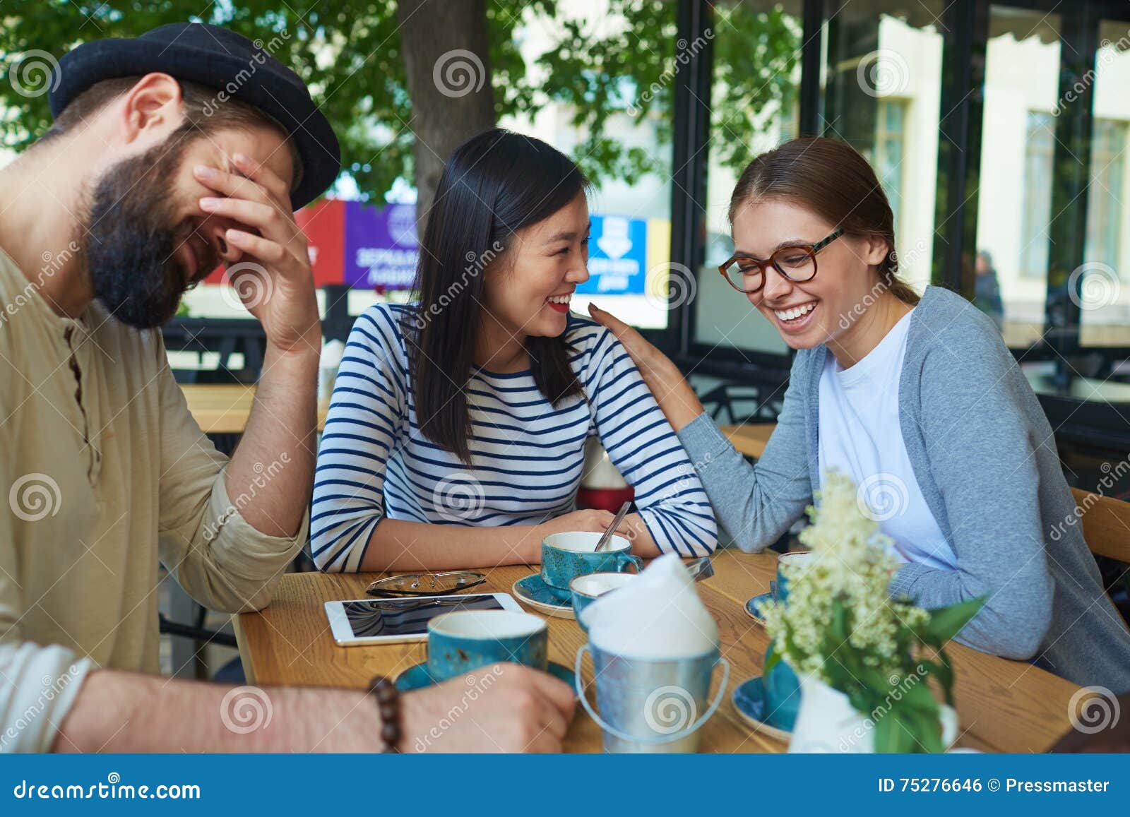 People at cafe stock photo. Image of casual, cheerful - 75276646