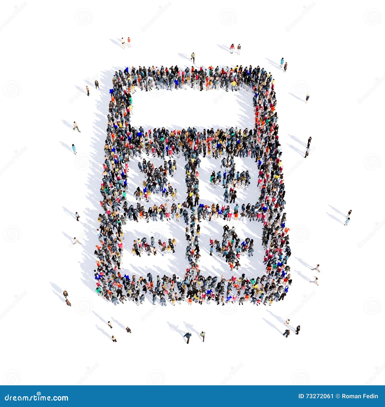 People calculator shape 3d stock illustration. Illustration of gray ...