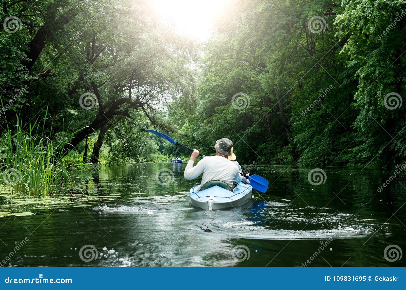 Canoeing in the forest editorial image. Image of camping - 109831695