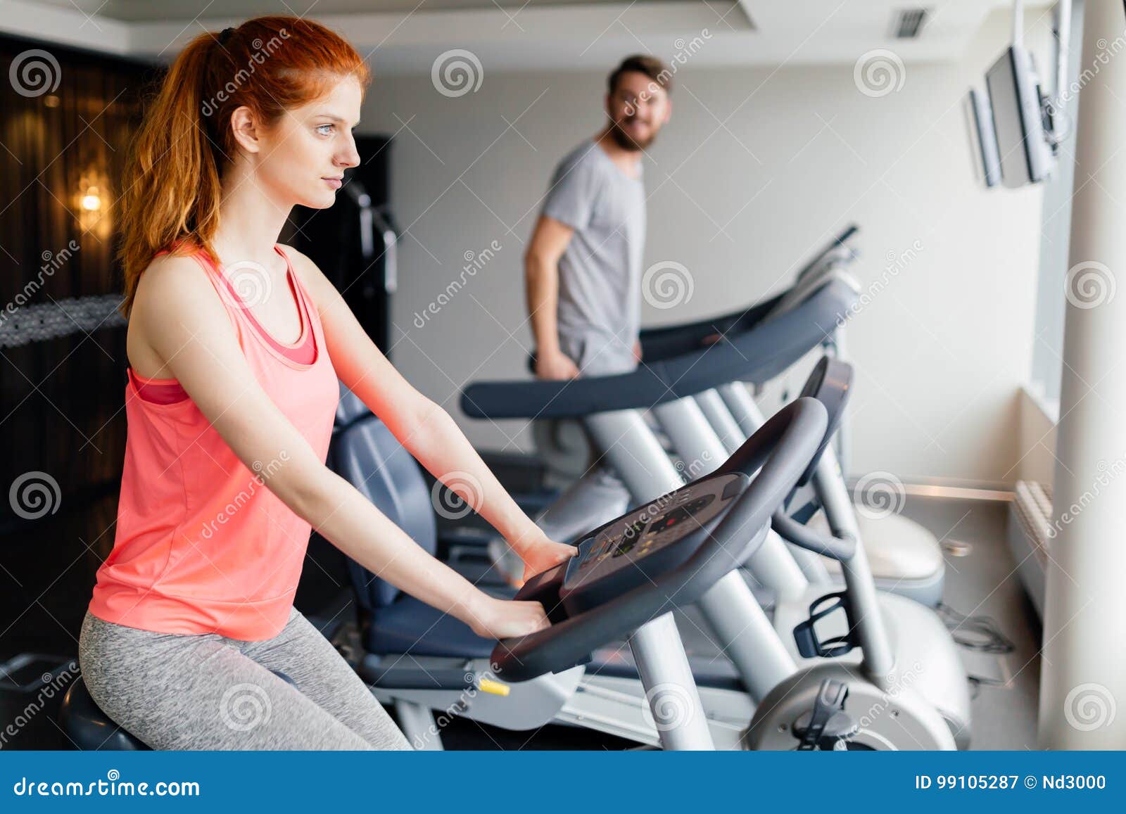People Cardio Workout in Gym Stock Image - Image of male, fitness: 99105287
