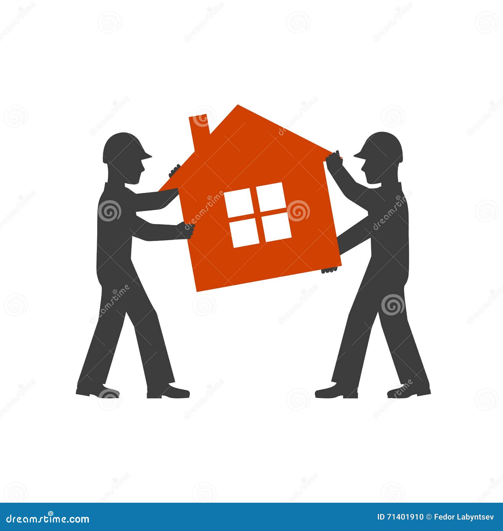People carry an icon house stock vector. Illustration of action - 71401910
