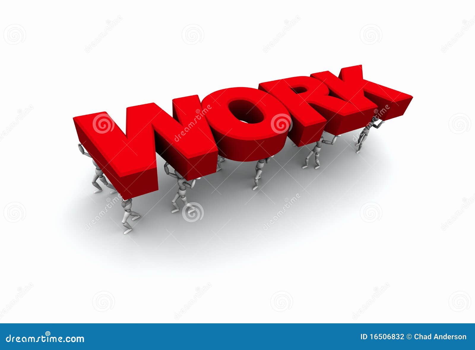 People Carrying The Word 'WORK' Stock Photography - Image: 16506832