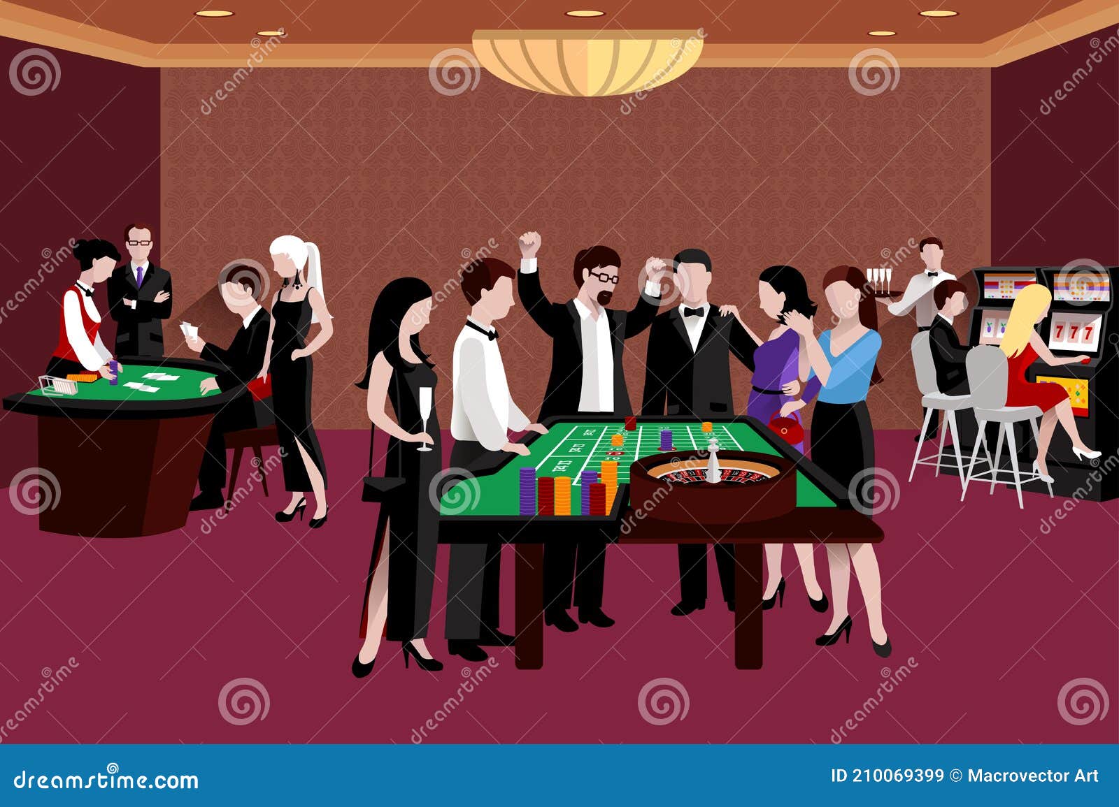 People in Casino Illustration Stock Vector - Illustration of gambler ...