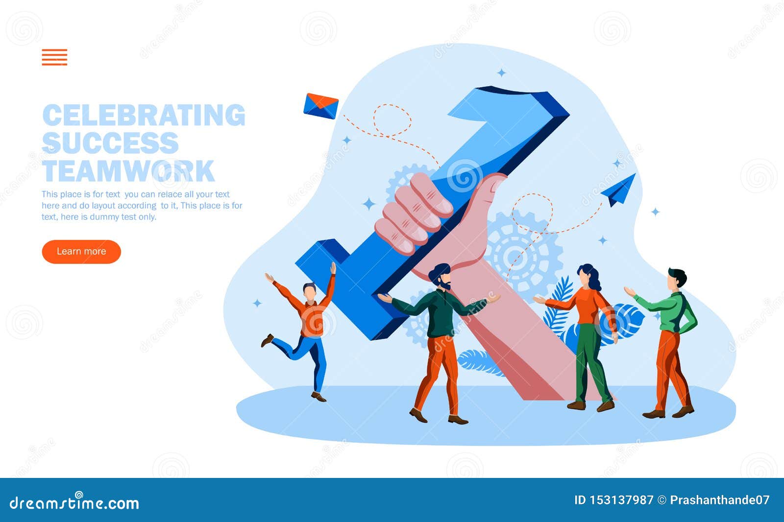 People Celebrating with Hand with Number 1 Stock Illustration ...