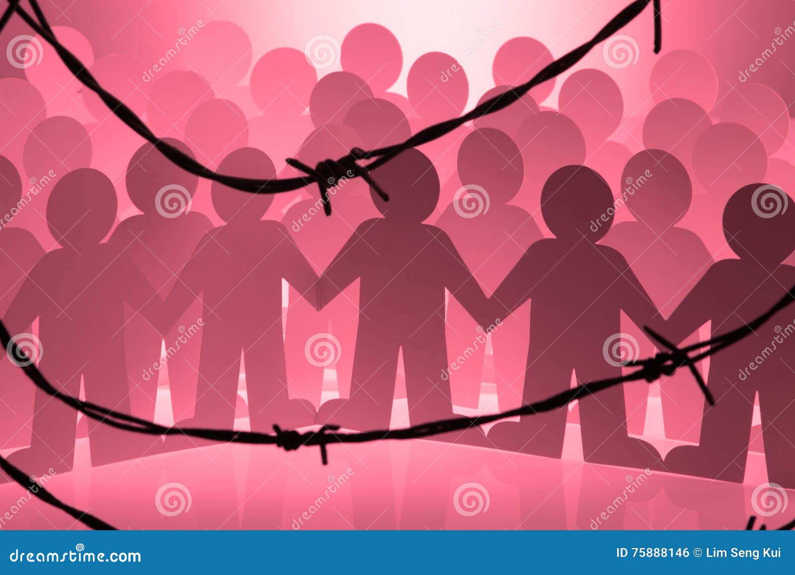 People chain stock photo. Image of illegal, barbed, prisoner - 75888146