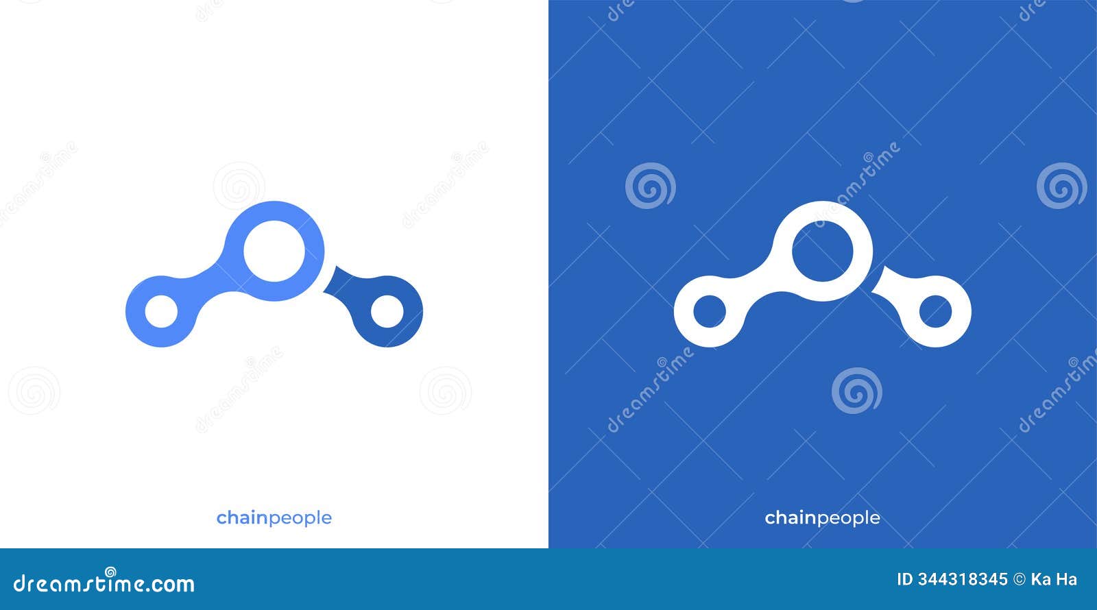 People Chain Logo with Negative Space Leader in Middle Chain. Stock ...