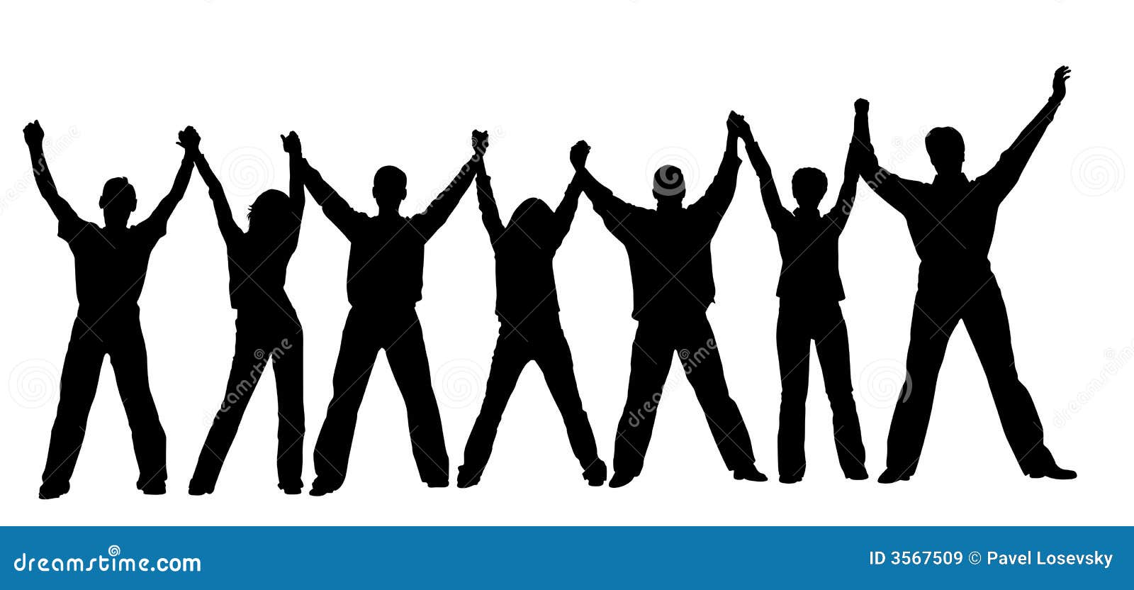 People chain silhouette stock vector. Illustration of outline - 3567509