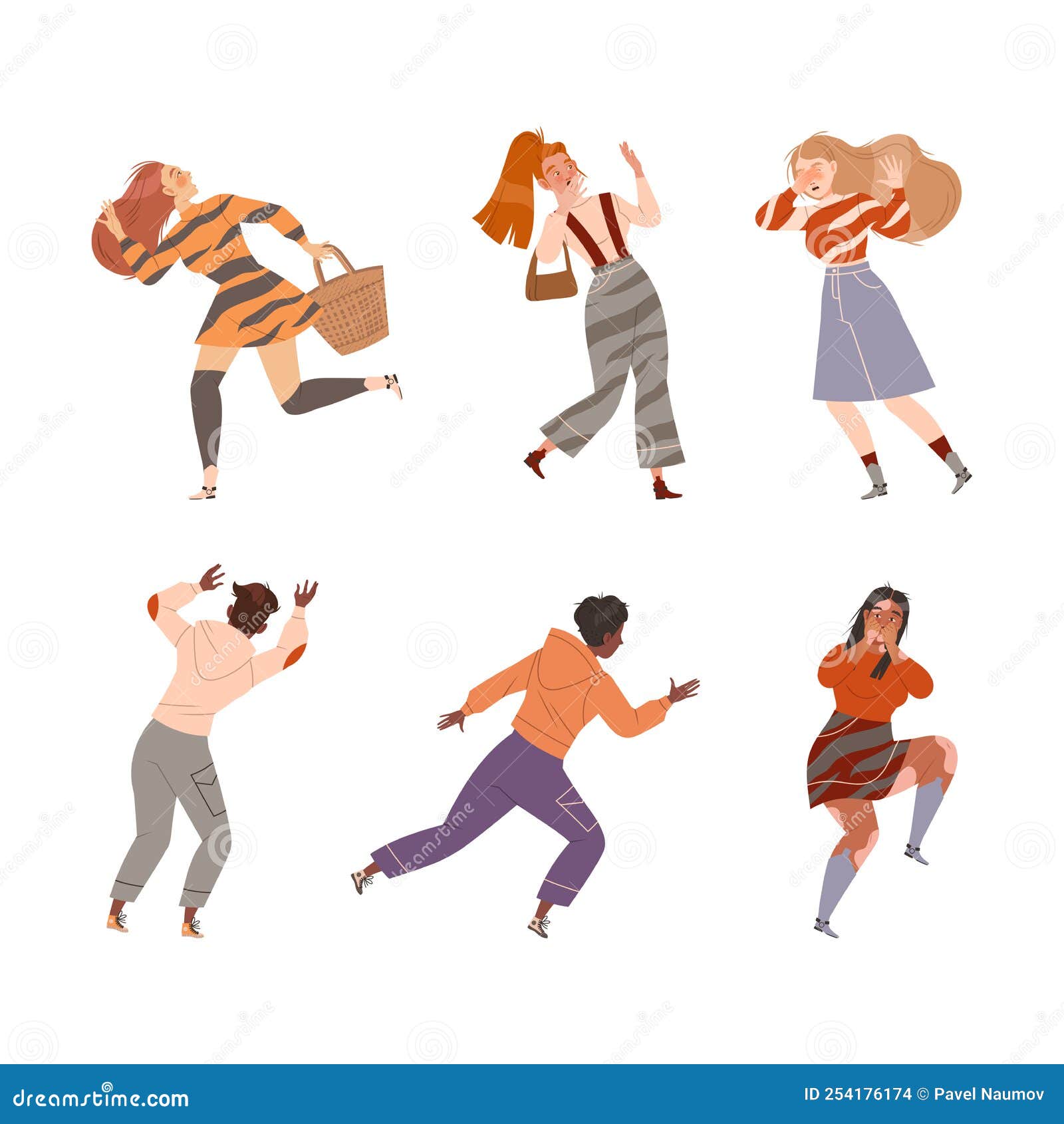 People Character Afraid of Something Feeling Scared and Terrified ...