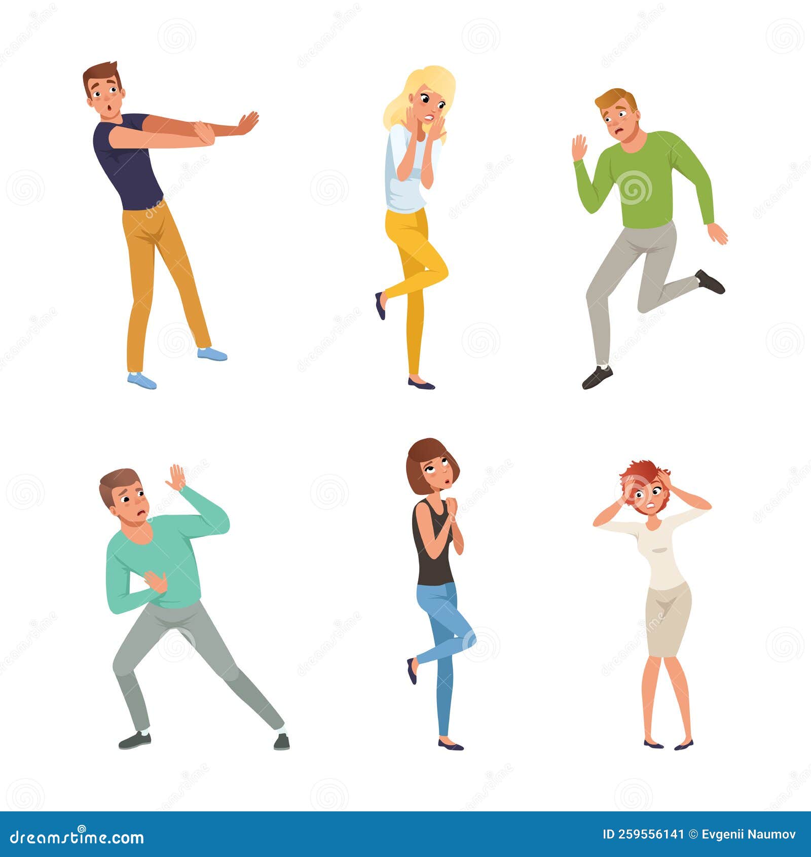 People Character Afraid of Something Feeling Scared and Terrified ...