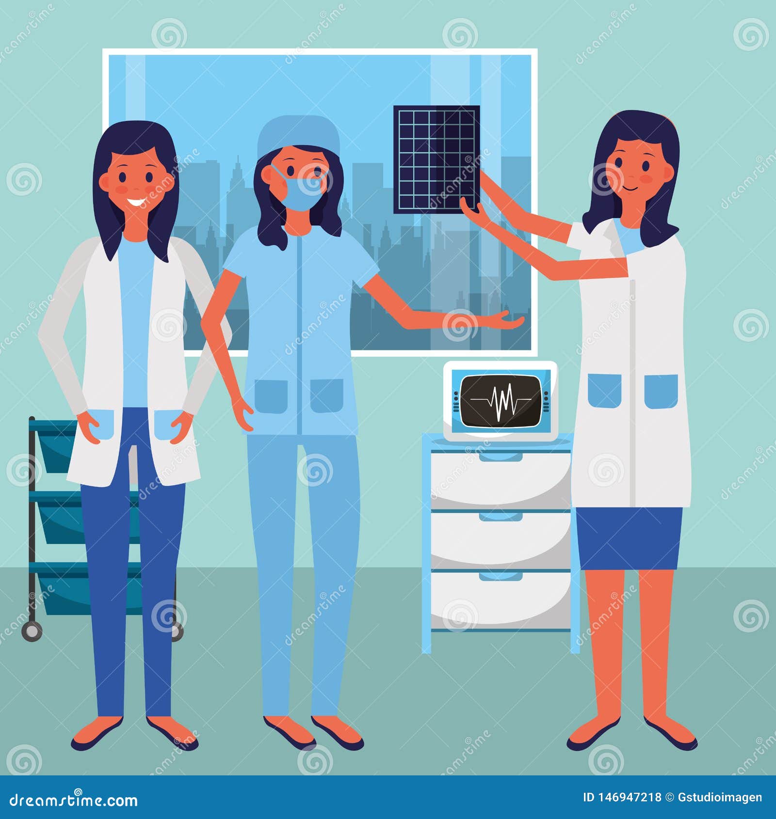 People Character Consultation Room Stock Illustration - Illustration of ...