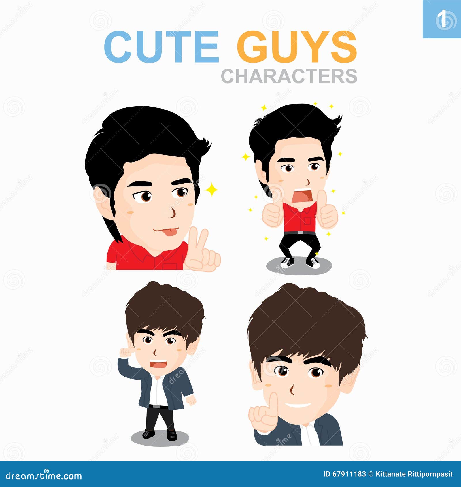 People Character - Cute Guys Stock Vector - Illustration of character ...