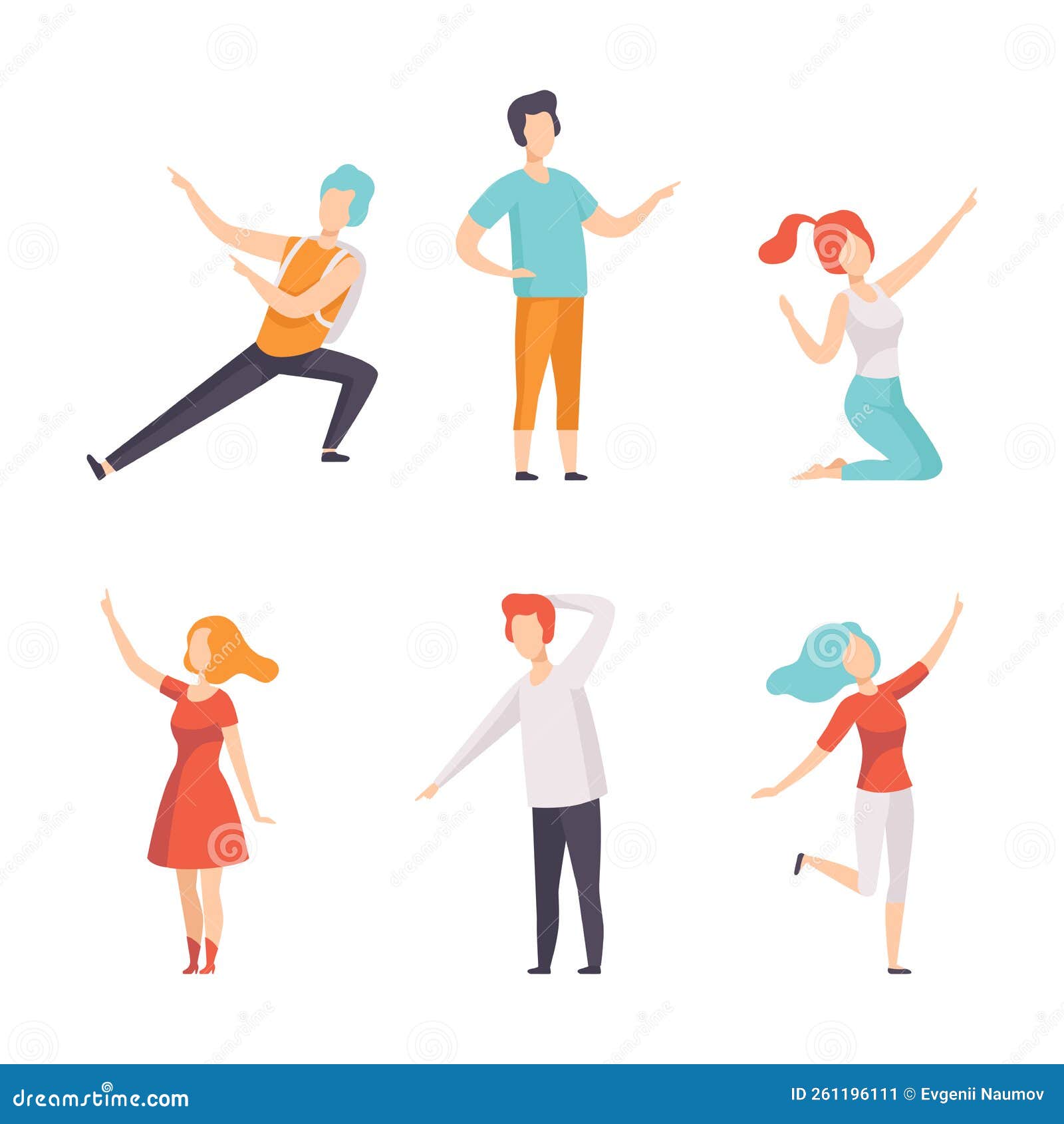 People Character Indicating Something Pointing with Index Finger As ...