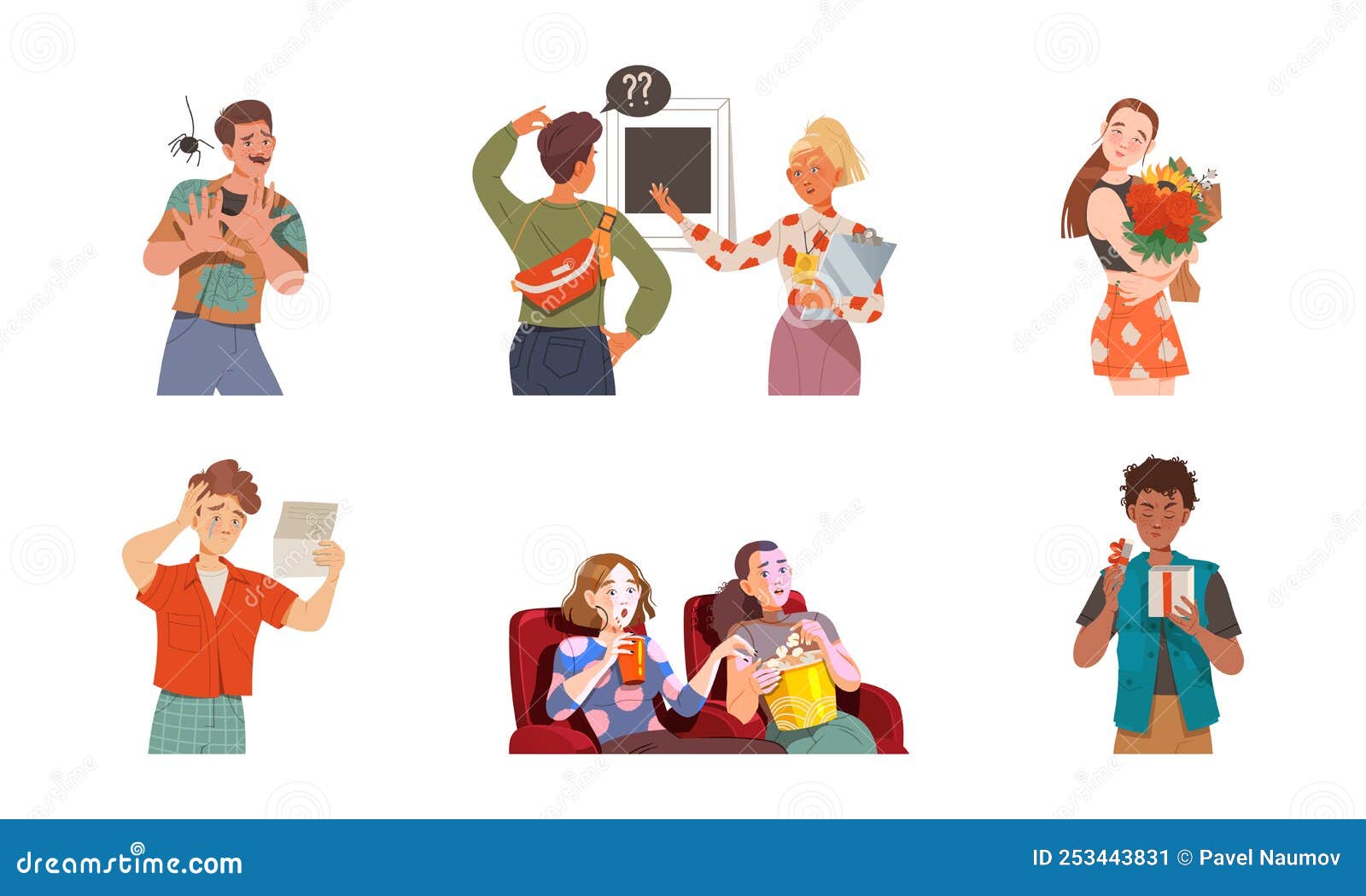 People Character Looking at Something with Different Face Expression ...