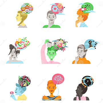 People Characters with Different Types of Thinking and Mindset Models ...