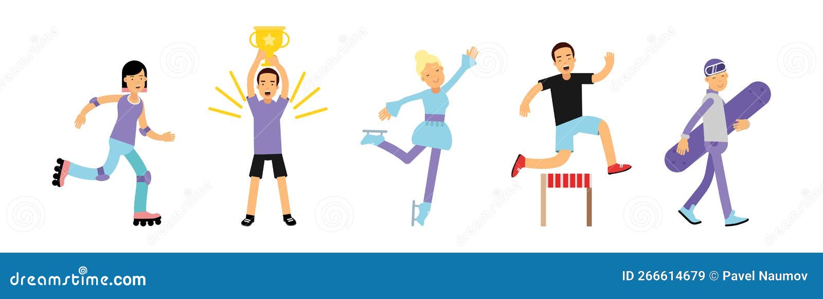 People Characters Doing Different Sport Activity Vector Set Stock ...