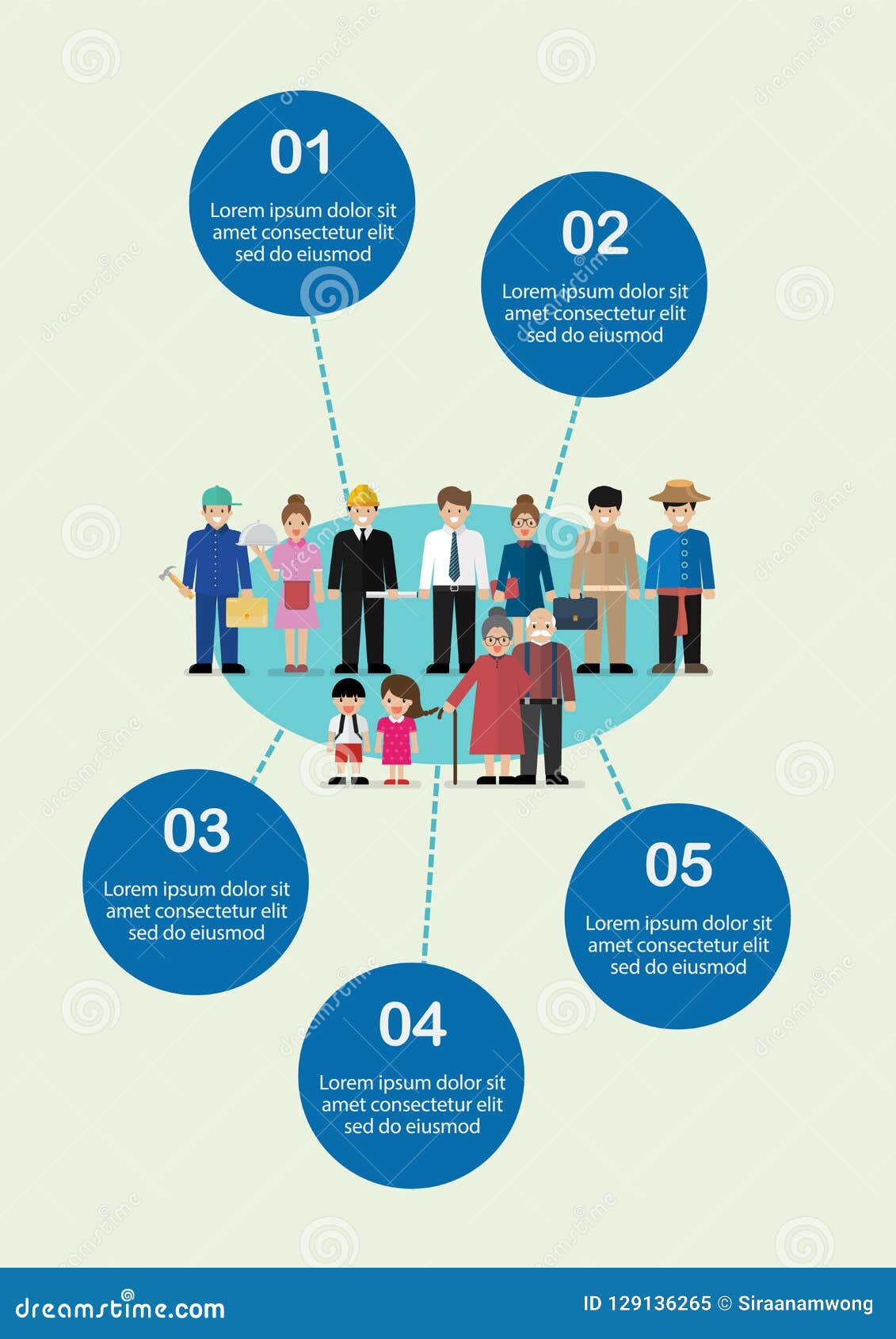 People Characters in Flat Style Infographic Stock Vector - Illustration ...