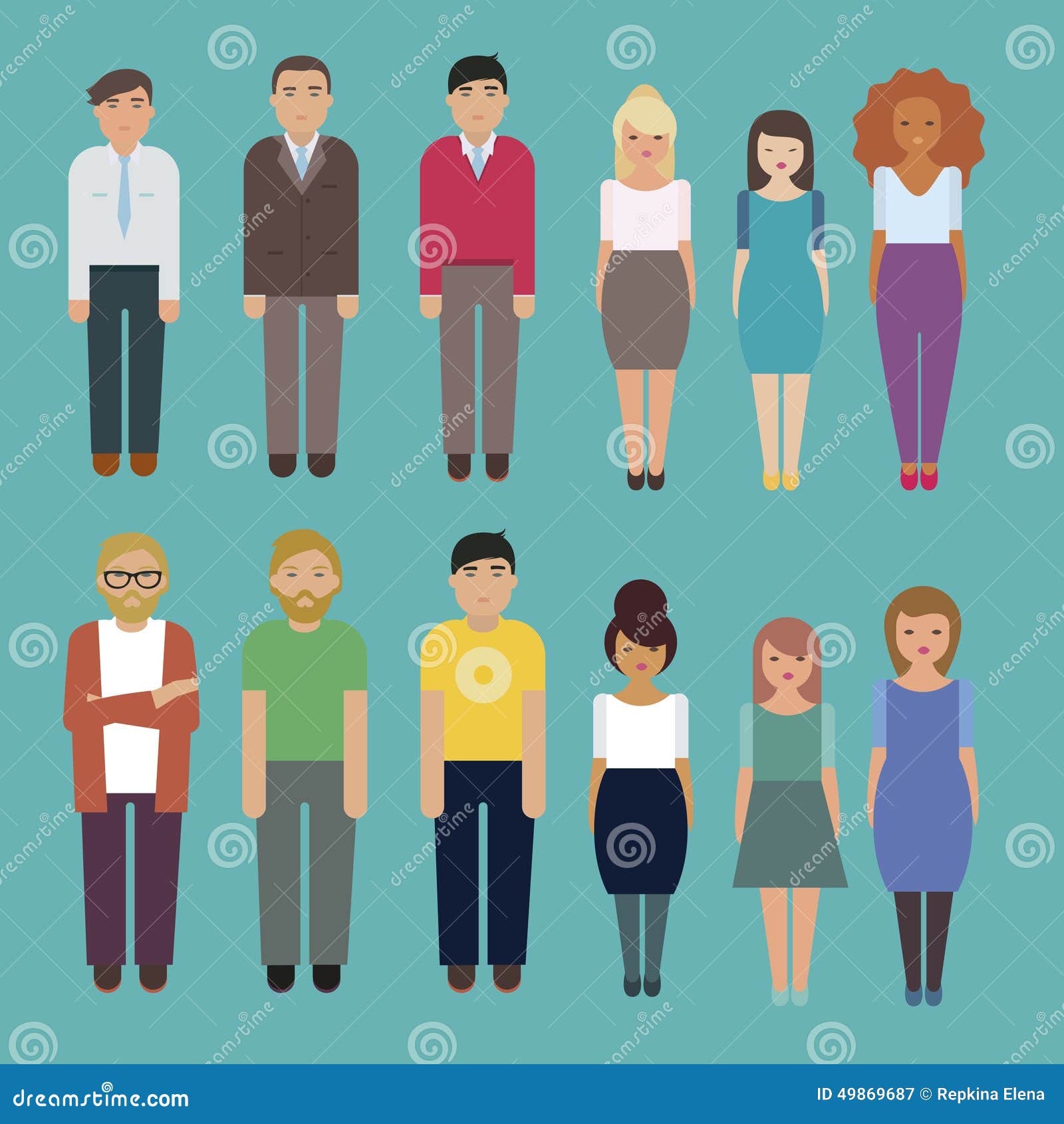 People Characters Graphic Set Vector Illustration Stock Vector ...