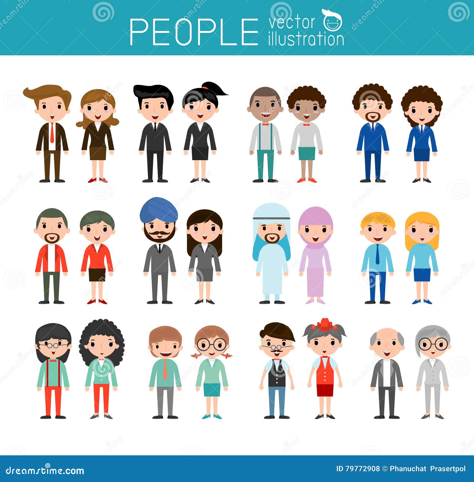 People Characters,large Group of People, Vector Background Stock Vector ...