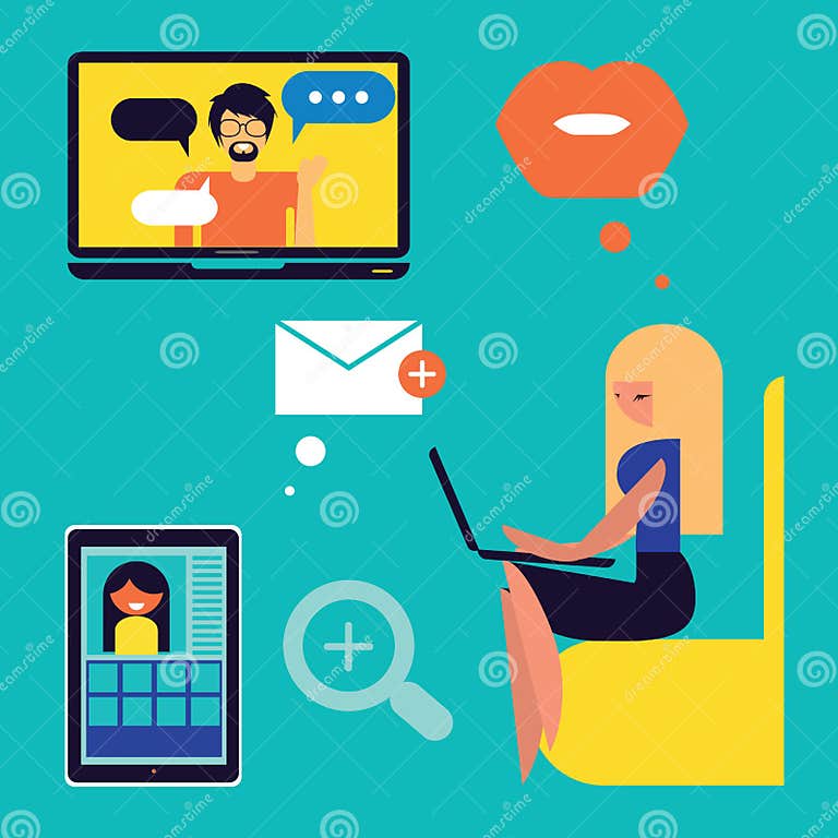 People on chat stock vector. Illustration of communications - 37803977