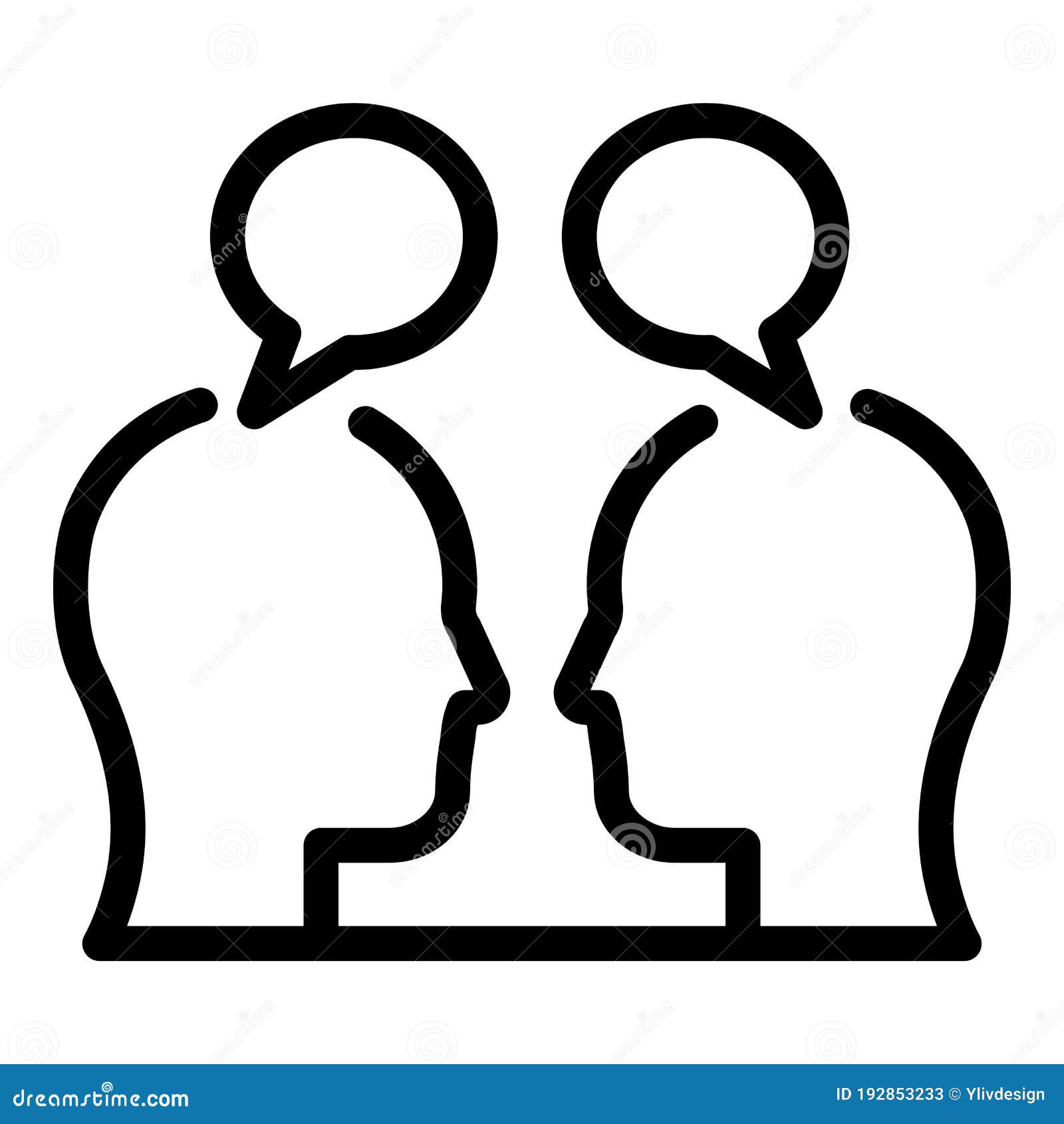 People Chat Icon, Outline Style Stock Vector - Illustration of person ...