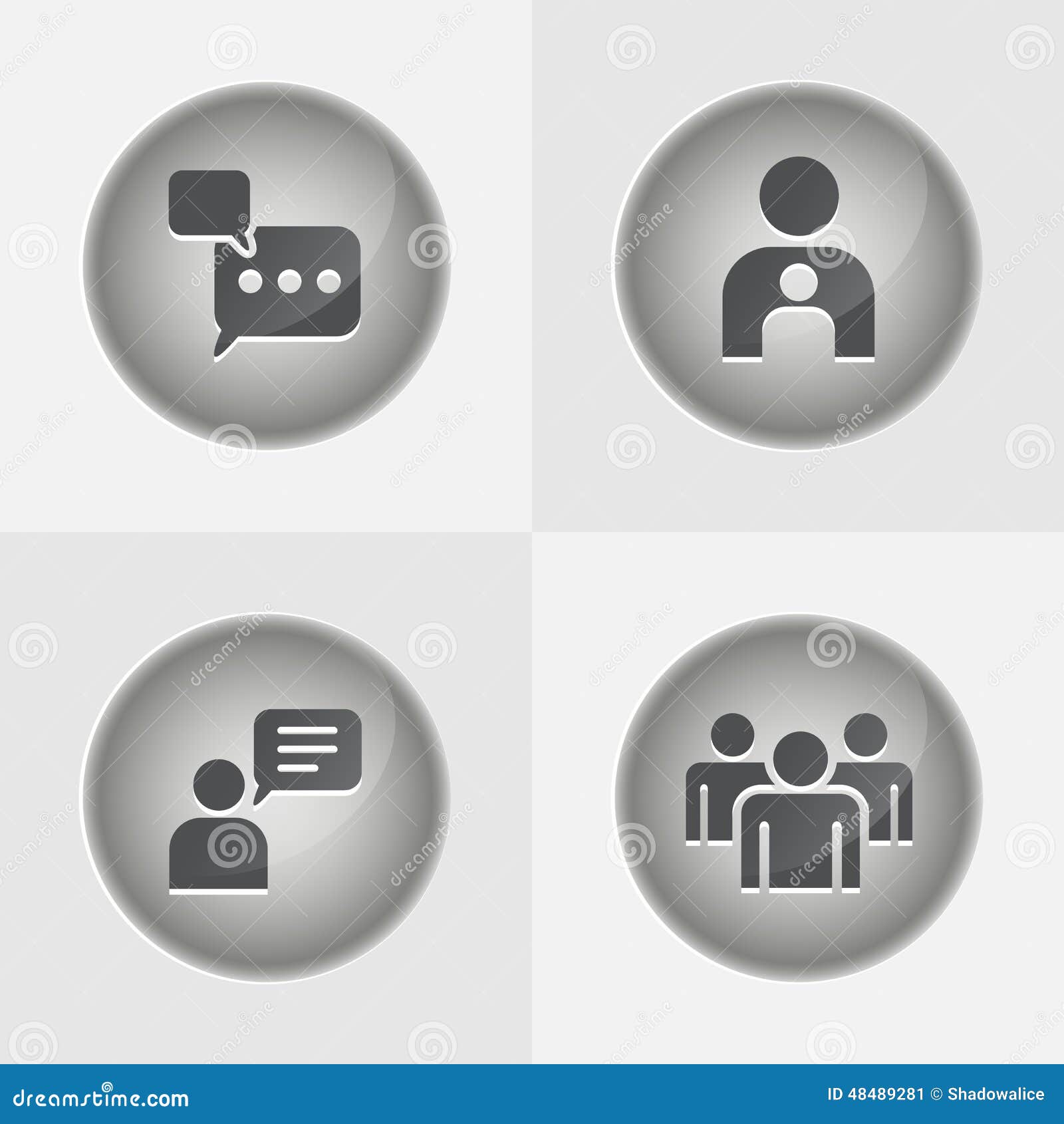 People Chat Icons Set Great for Any Use. Vector EPS10 Stock Vector ...