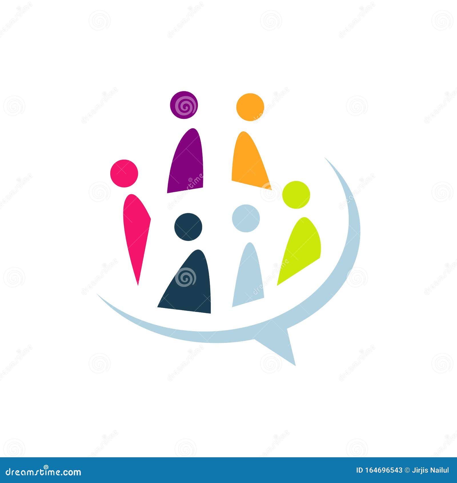 People Chatting Around on the Circle Shape of Speech Bubble Chat ...