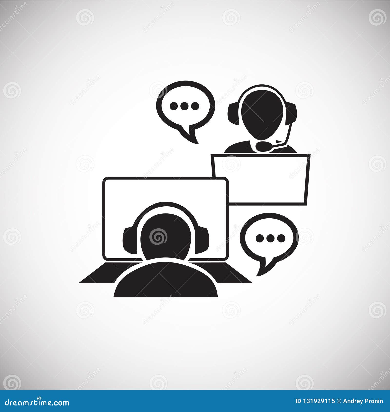 People Chatting Behind Computer on White Background Stock Vector ...