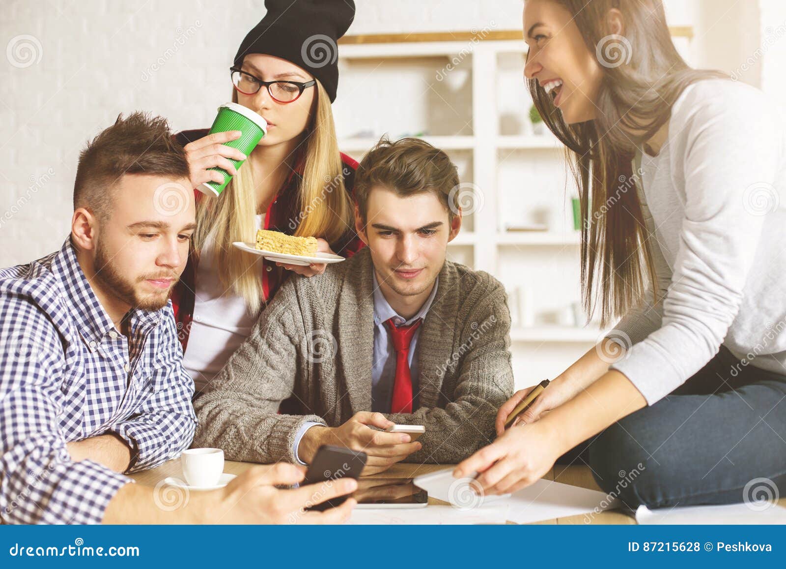 People Checking Mobile Phones Stock Photo - Image of phones ...