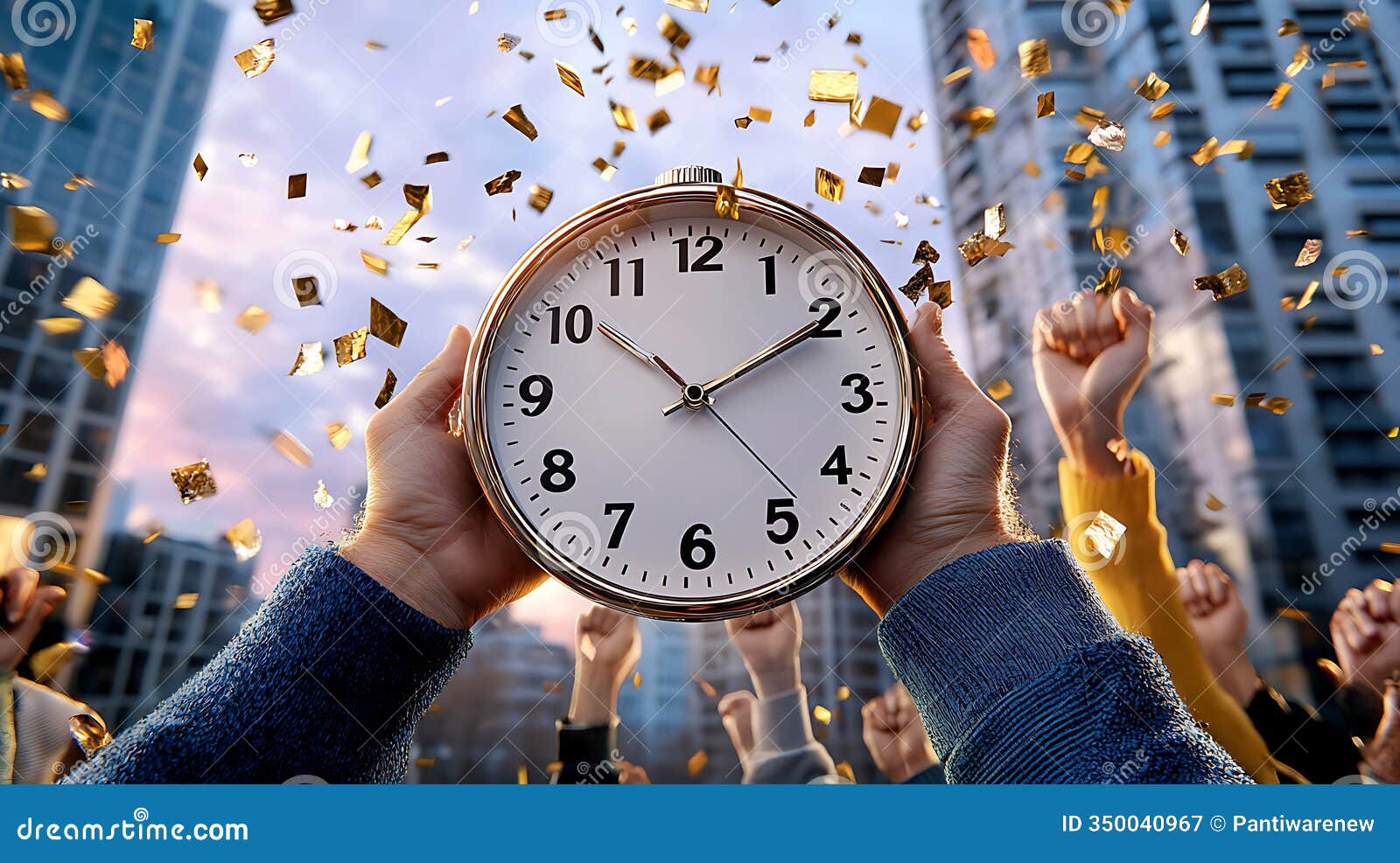 People Cheering As Countdown Clock Reaches Zero Stock Illustration ...