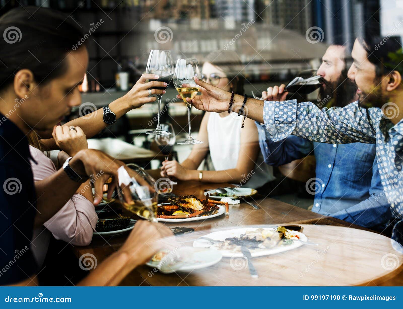 People Cheers a Wine Glasses Together Stock Photo - Image of glasses ...