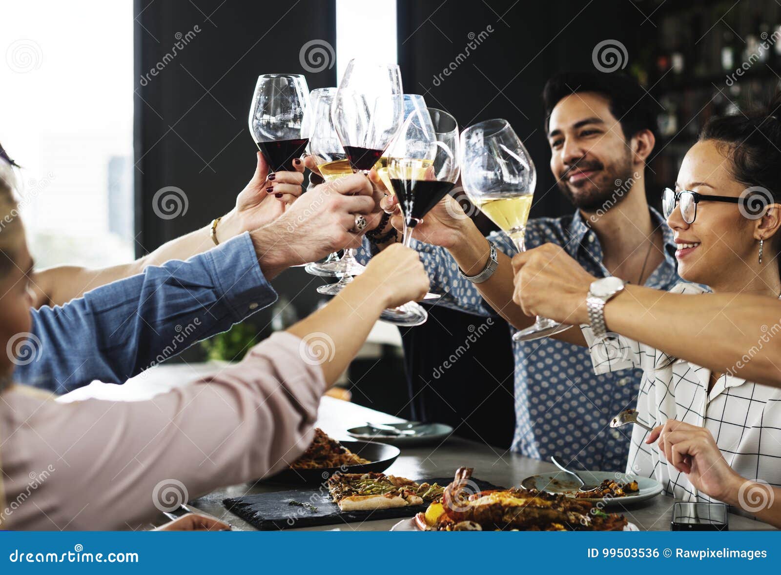 People Cheers a Wine Glasses Together Stock Photo - Image of alcohol ...