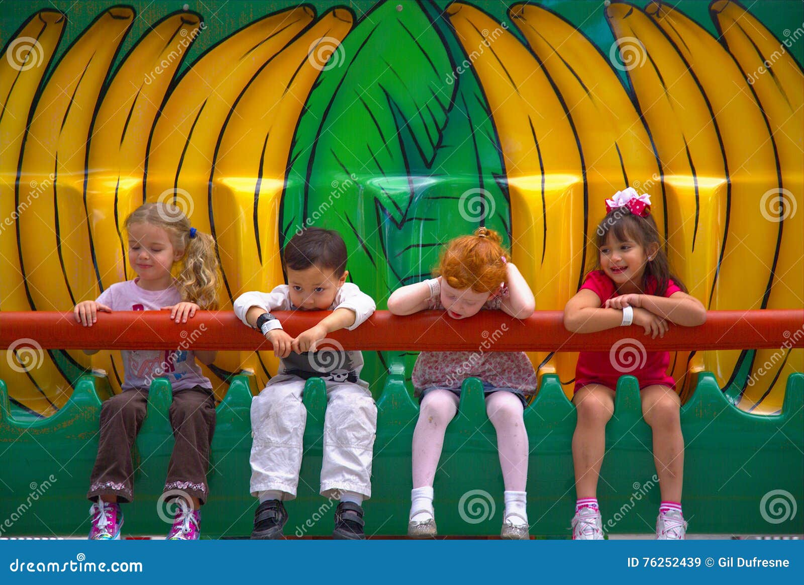 People-Children Sitting on a Ride Smiling Editorial Stock Image - Image ...