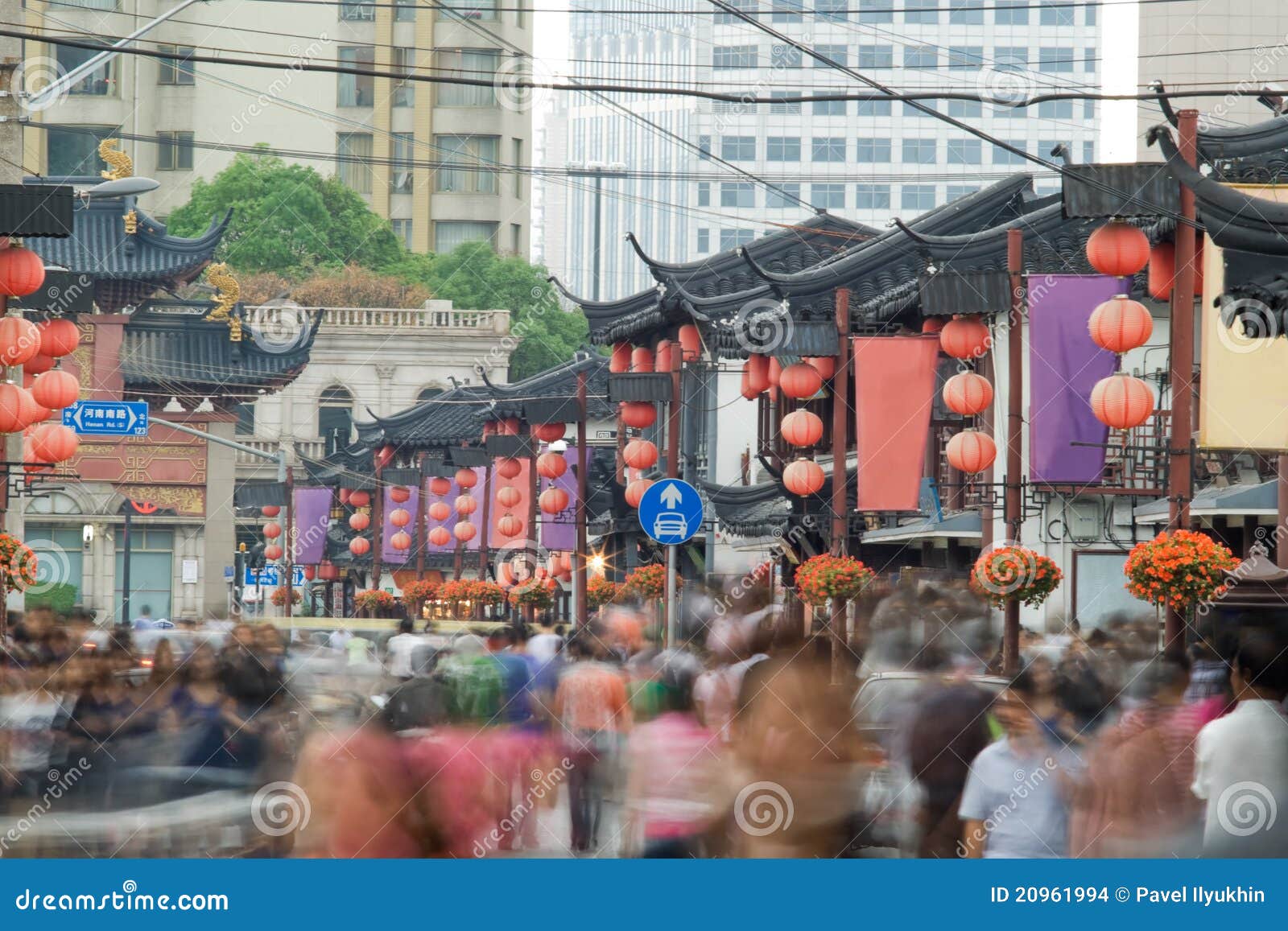 People on Chinese Street, Shanghai Stock Photo - Image of group ...