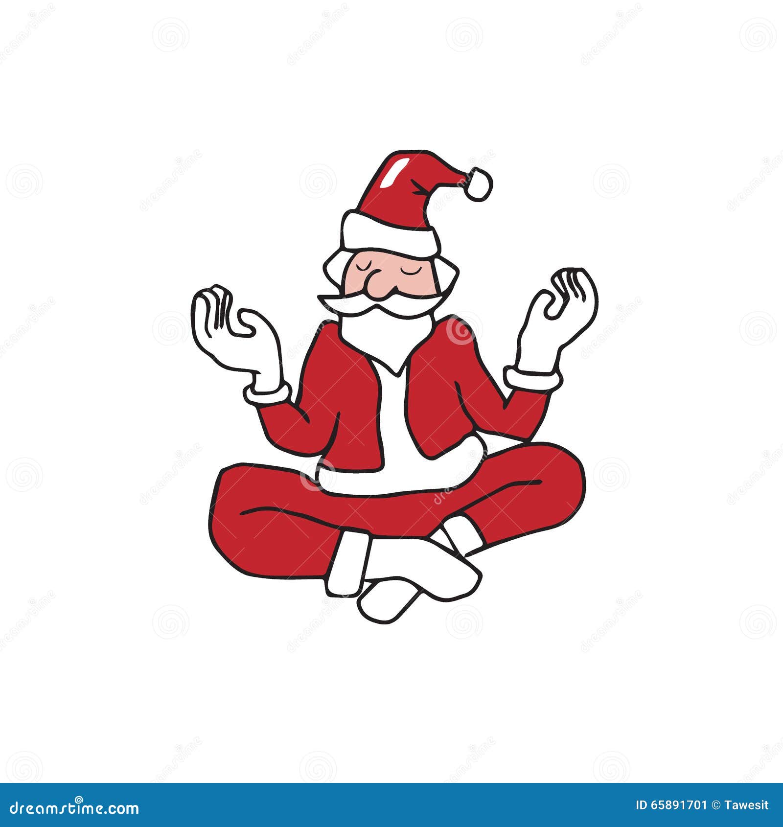 People Christmas Santa Meditation Stock Vector - Illustration of ...