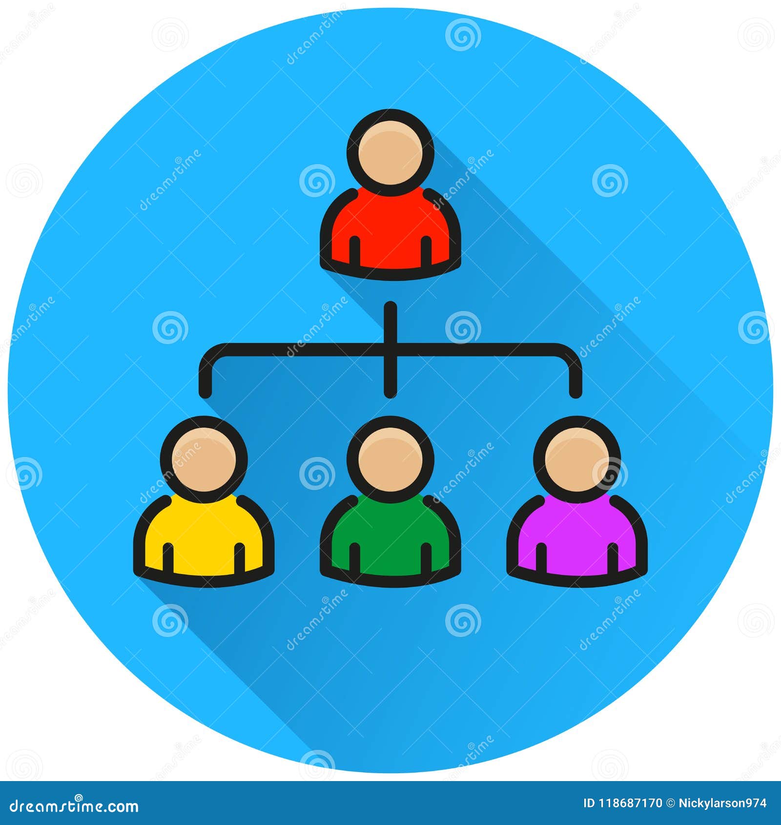 People Circle Blue Icon Concept Stock Vector - Illustration of pyramid ...