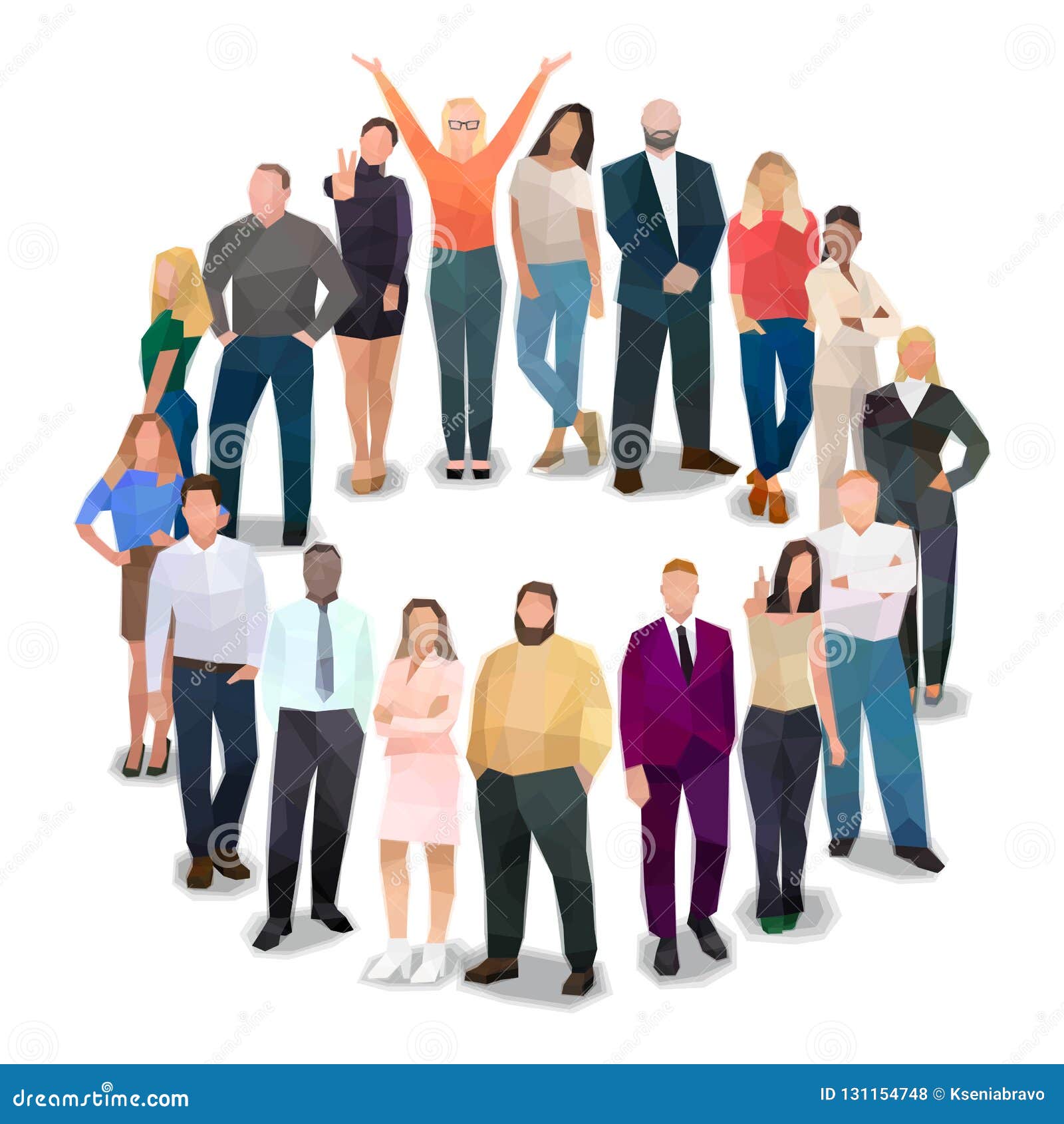People in a Circle, Communication, Greeting, Vector Stock Vector ...