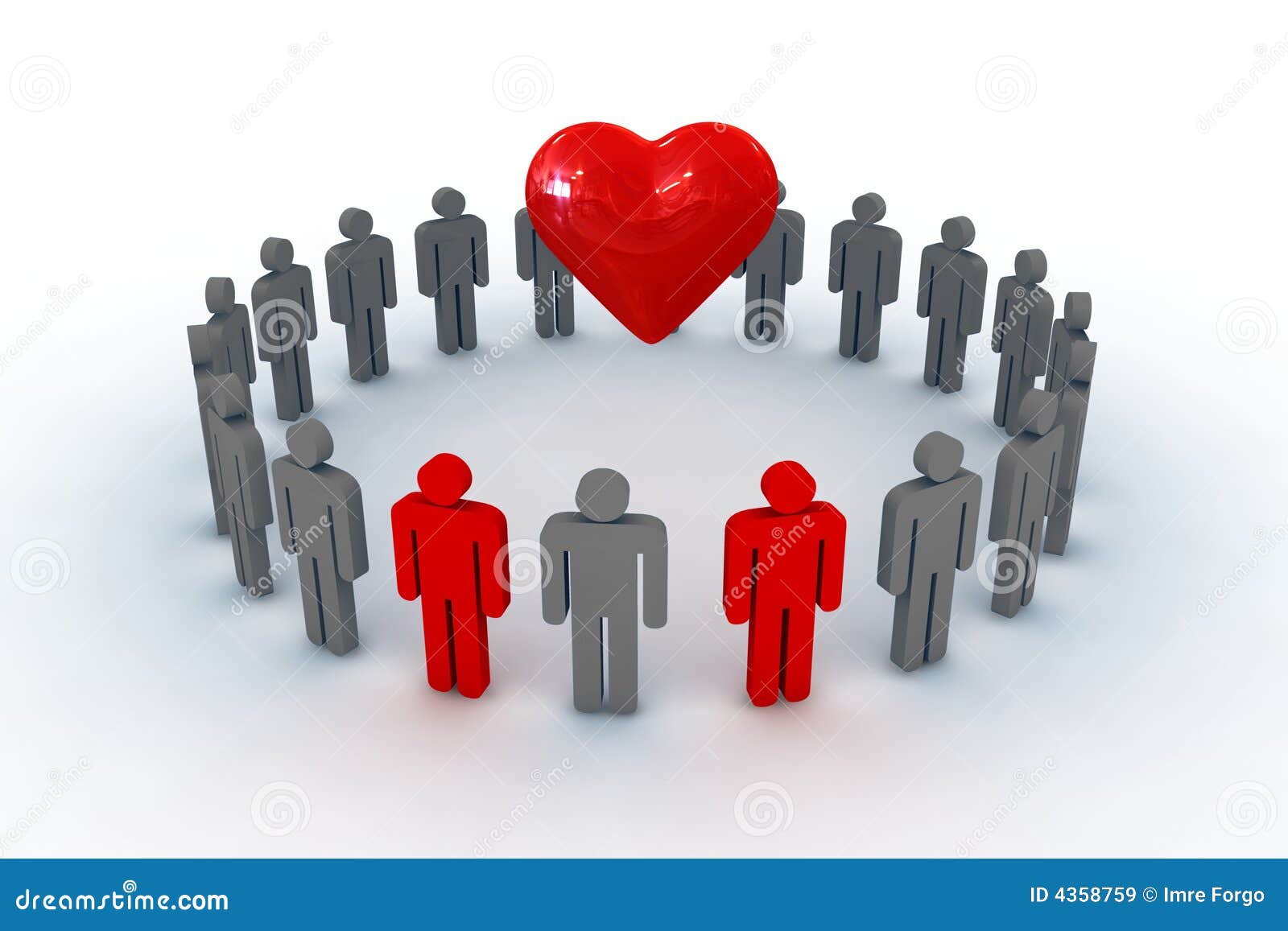 People in Circle with Heart Symbol Stock Illustration - Illustration of ...