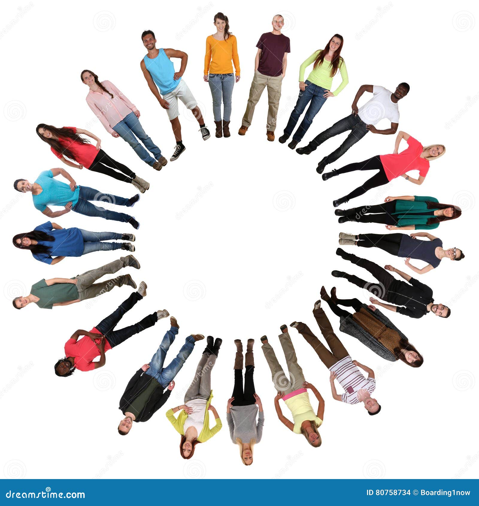 People in Circle Multicultural Multi Ethnic Group of Young Stock Photo ...